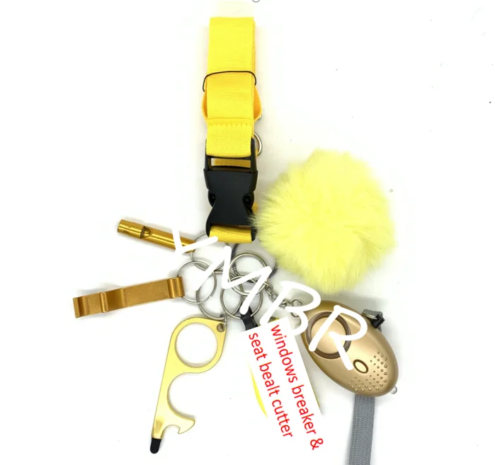 6pcs/set Fashion Self Key Chain Woman Alarm Set Safety Defense Keychain ...
