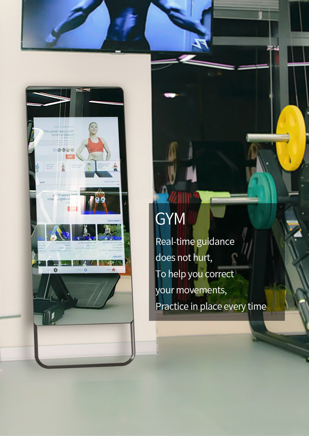 Home Gym Virtual Smart Workout Mirror,32'' 43'' Inch Intelligent Touch ...