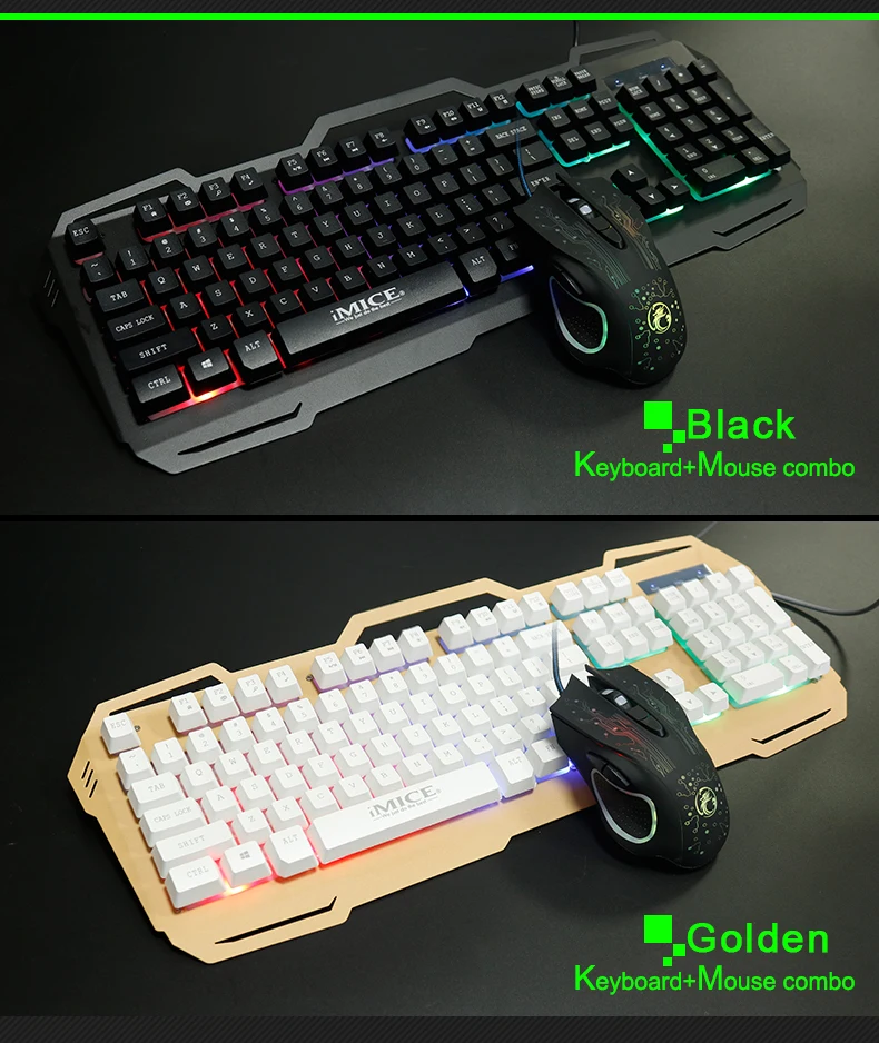 IMICE KM690 Metal Gaming Keyboard and Mouse Combo with Backlit