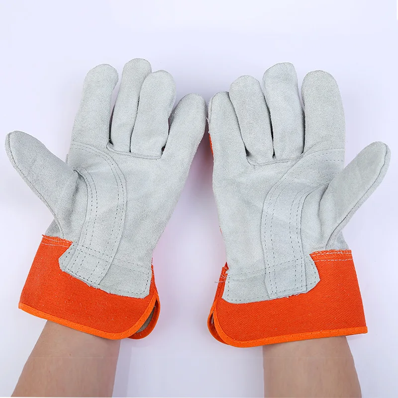 Leather Industrial Labor Protection Gloves Construction Industrial Hand ...