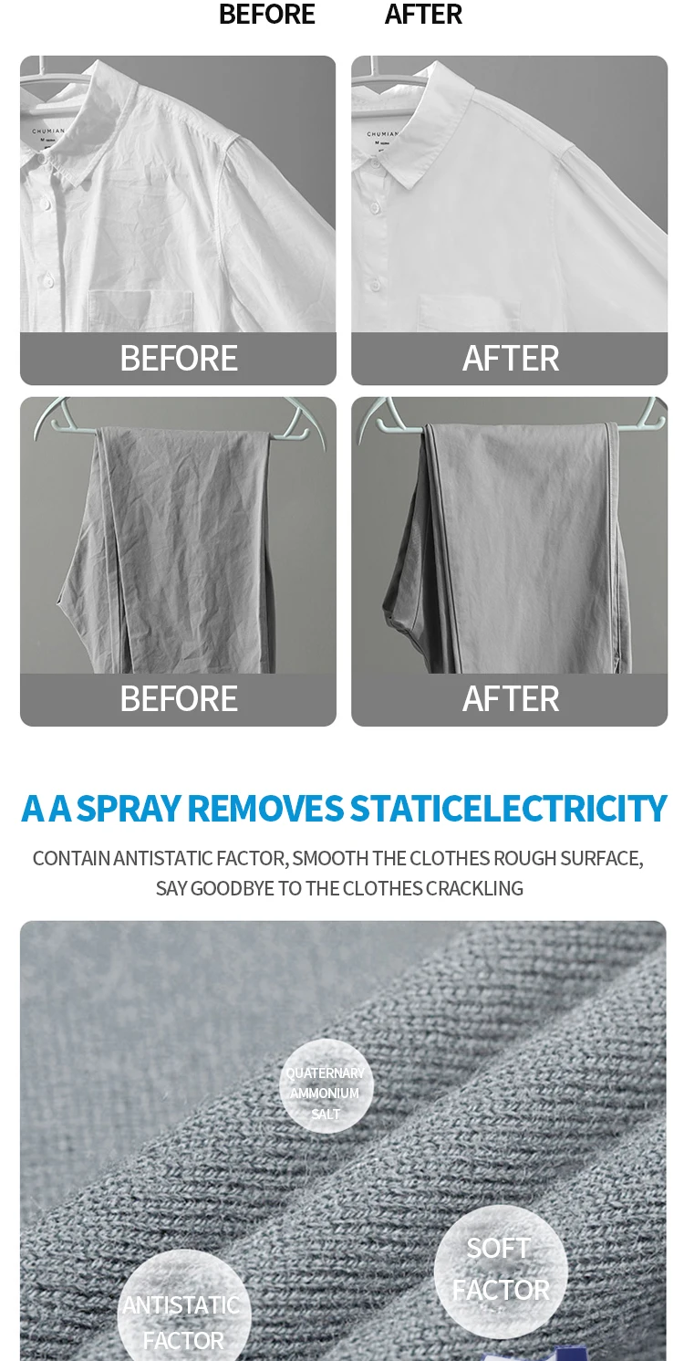 300ML Clothing Wrinkles Spray - Eco-Friendly Ironing Starch