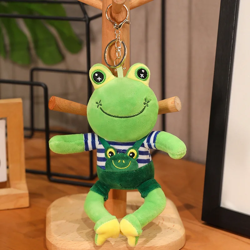 12cm Cute Frog Donkey Teddy Bear Plush Keychains Stuffed Animals Keyring Charm Handbag Pendant ...