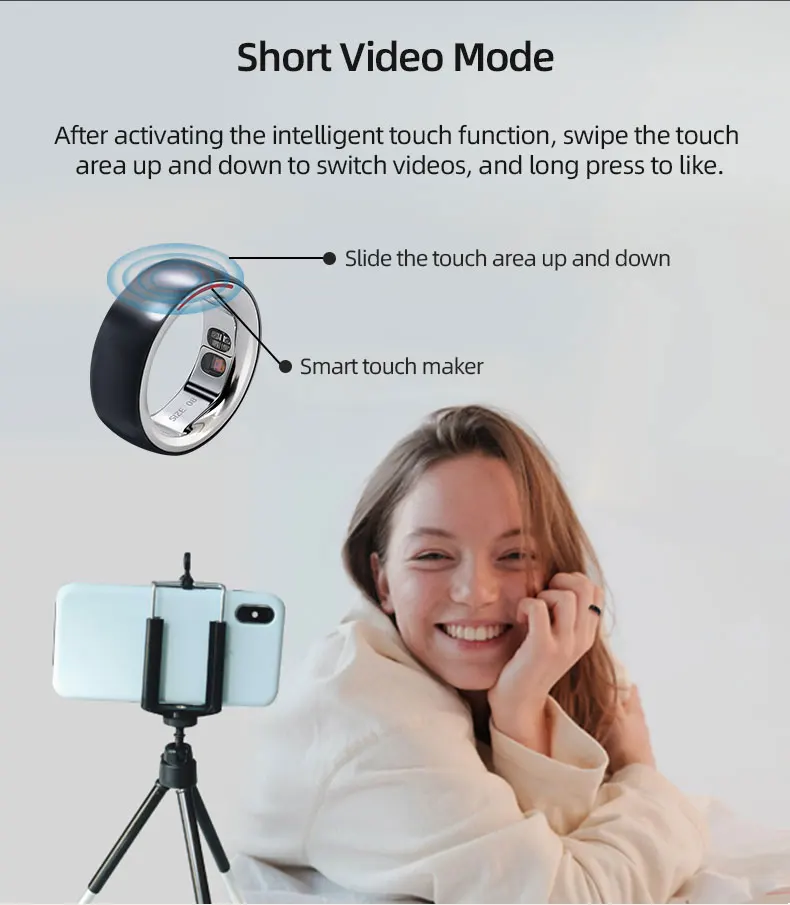 Amovan Smart Health Ring - Touch Function & Sleep Tracking
