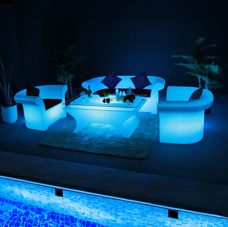 Modern And Stylish Led Illuminated Modular Sofa With Multiple Colors ...