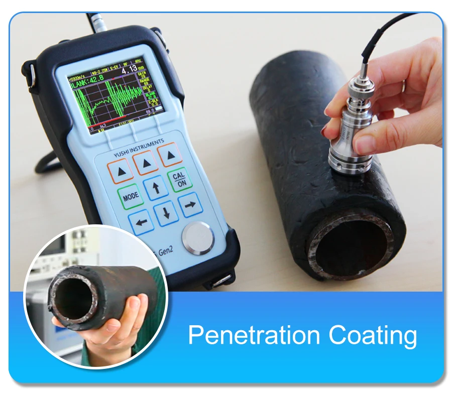 Nondestructive Testing NDT Through Coating Ultrasonic Thickness Gauge ...