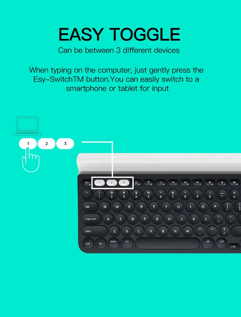 Logitech K780 Multi-device Wireless Keyboard Excellent Computer Office ...