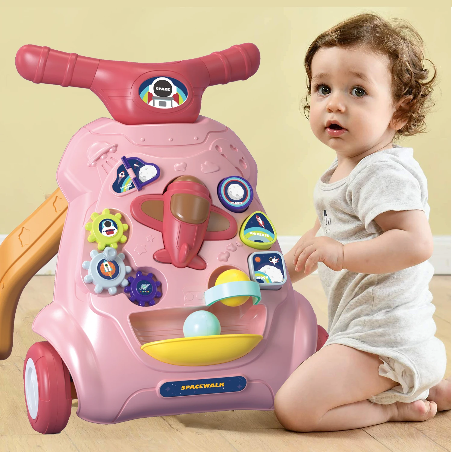 Oem Musical Twin Baby Trolly Walker Cheap Fashionable Baby Learning ...