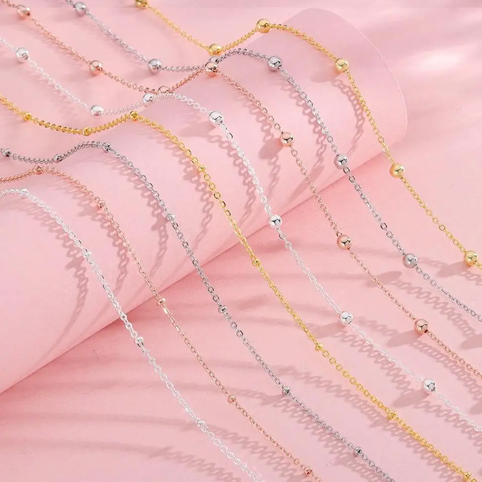 Exquisite 18K Gold/rose Gold/rhodium Plated 925 Silver Chains for Women
