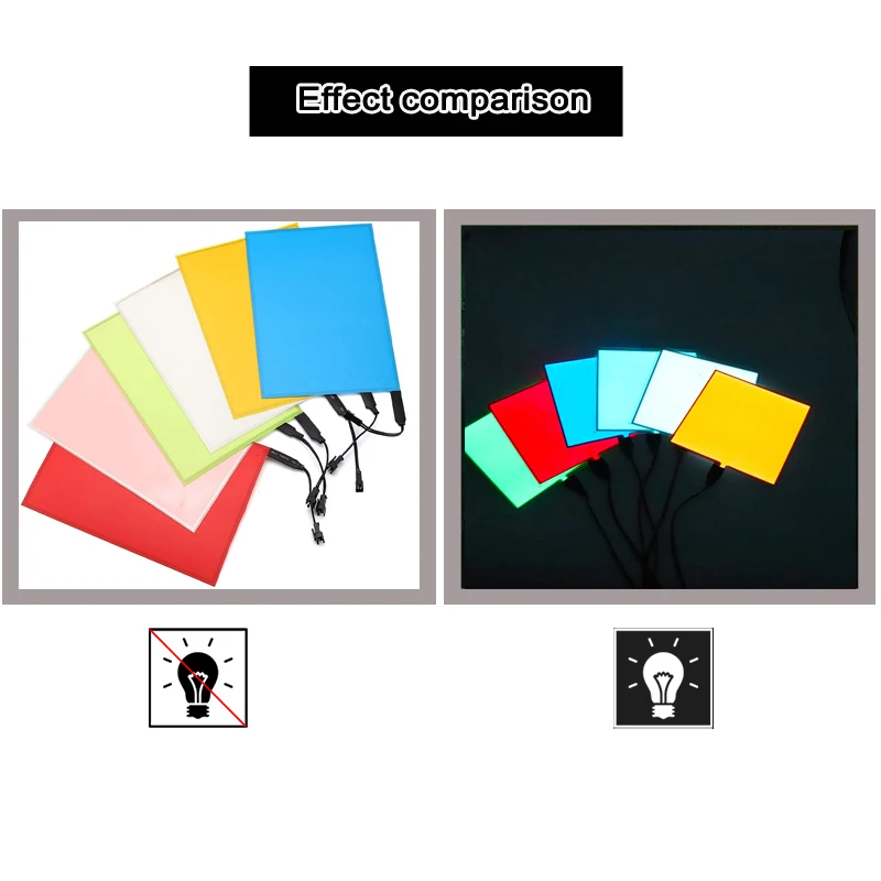 wholesale cuttable el backlight sheet panel different colors for party ...