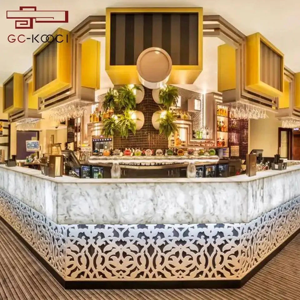 Modern custom bar front desk desktop decoration pure natural marble ...