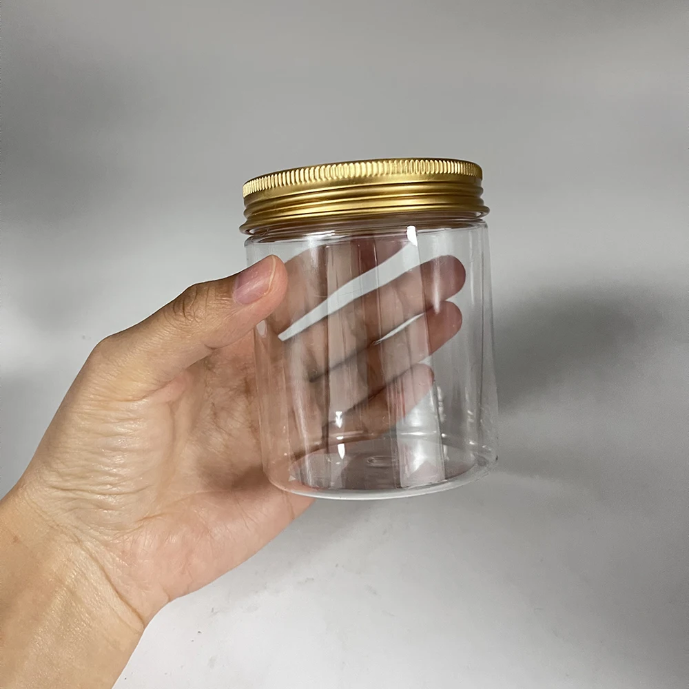 8 Oz Small Empty Clear Body Scrub Jars With Gold Lids - Oem/odm