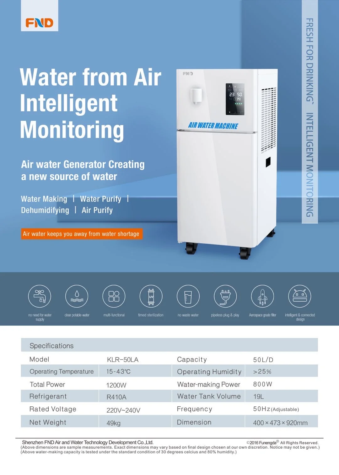 Best Atmospheric Water Generator 50l/day - Pure Water