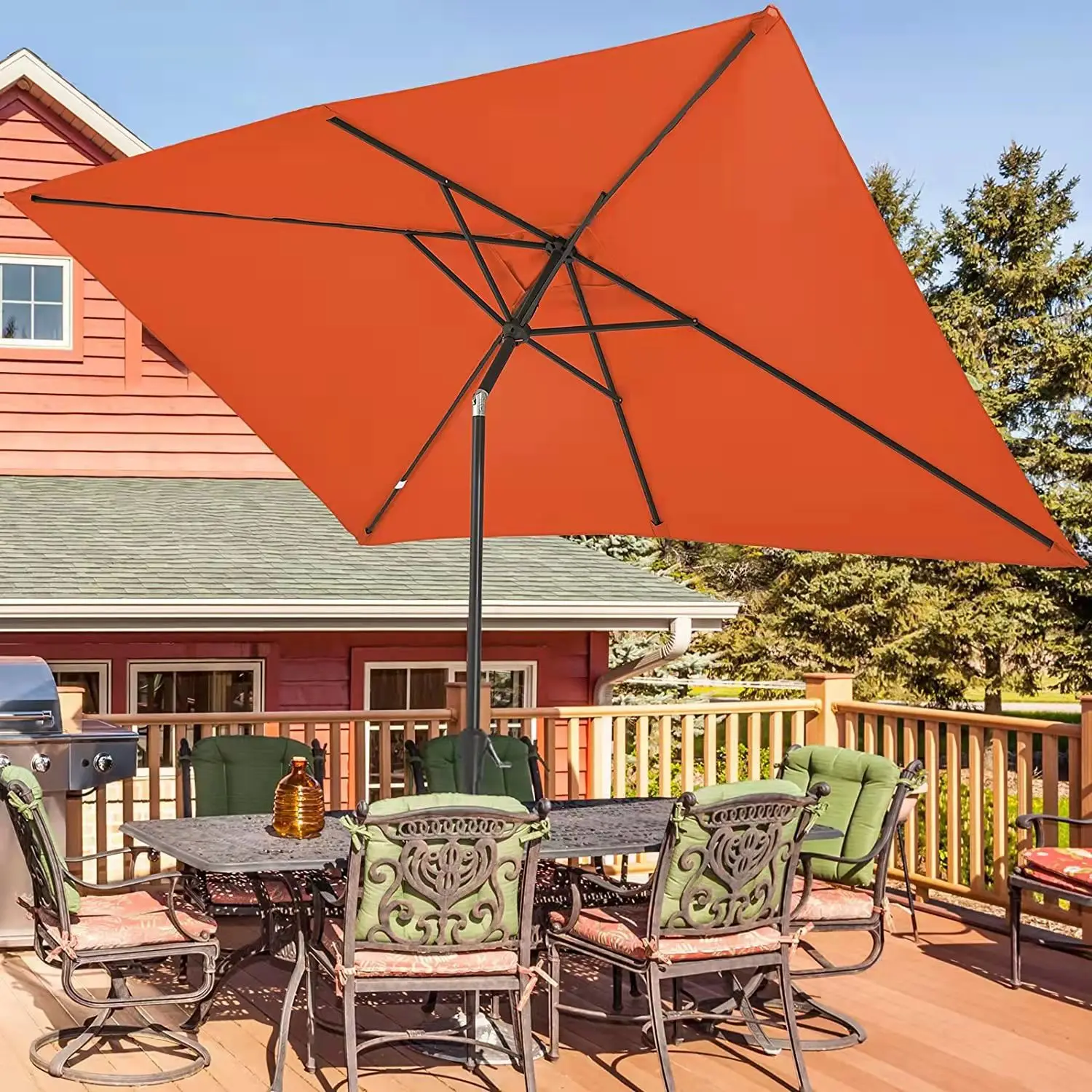 Sun Canvas Parasol Villa Garden Terrace Large Umbrella Outdoor Roman ...