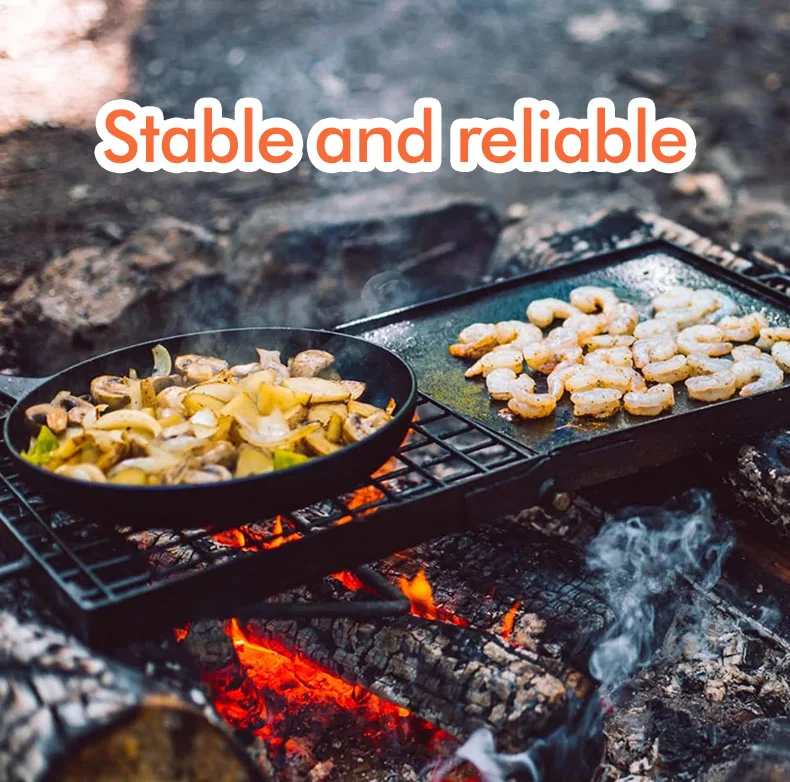 Foldable Charcoal Grill Camping Campfire Portable Tray Type Rotating ...