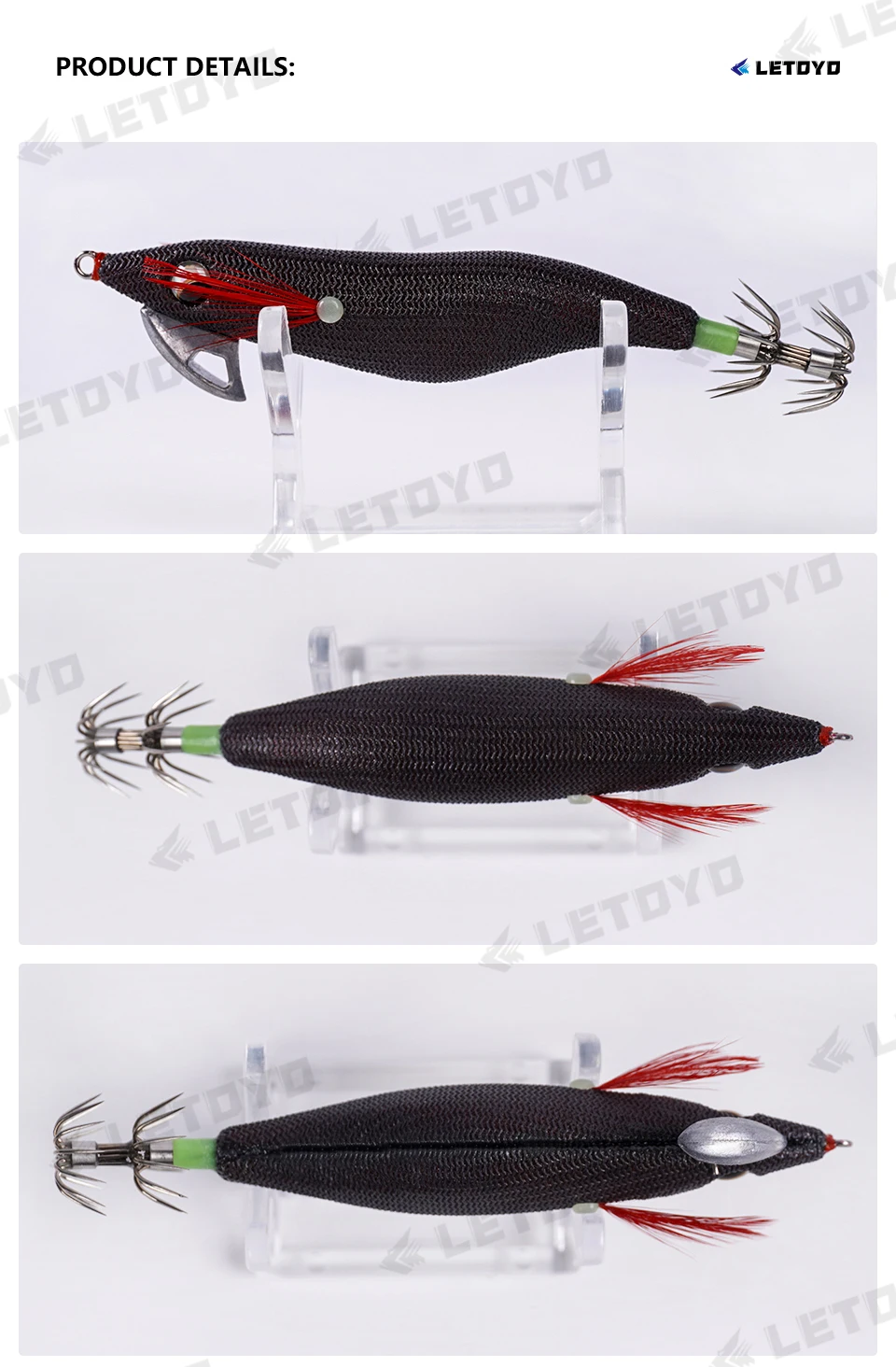 LETOYO Egi Squid Jig 2.5# New Product 105mm 10g Squid Jig Lead Fishing ...
