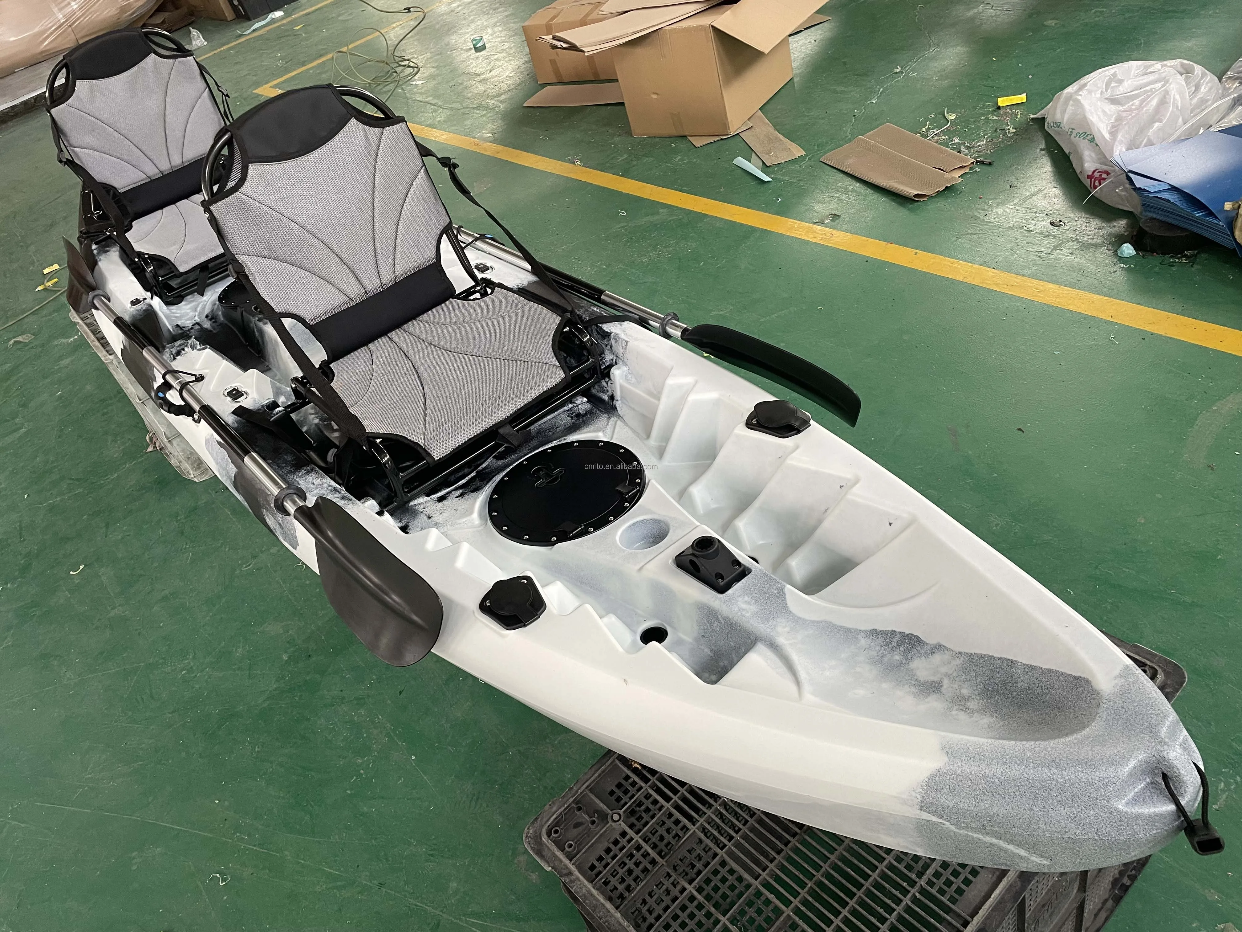 Sit-On-Top Tandem Fishing Kayak for 2-3 People - Rotomolded Aluminum ...