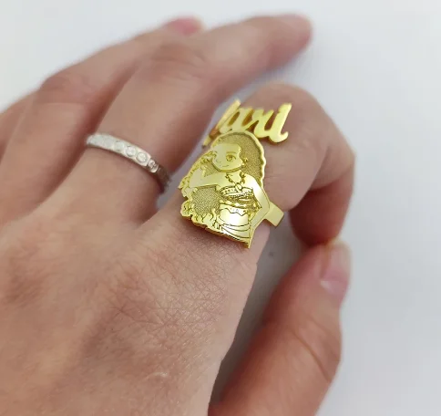 Custom Adjustable Name Ring Personalized Stainless Steel Jewelry ...