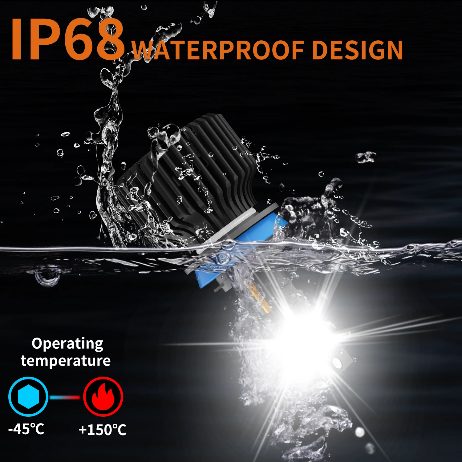 Auto Lighting System Car Led Headlight 200w 50000lm High Power H8 H9 H7 ...