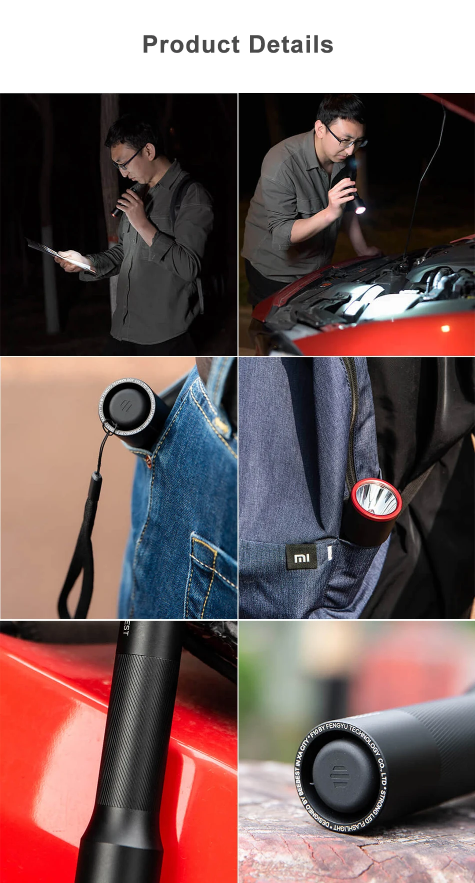 Beebest Flashlight F8/f10 240/320m Usb Rechargeable Ipx7 Waterproof Led Light Emergency Torch ...