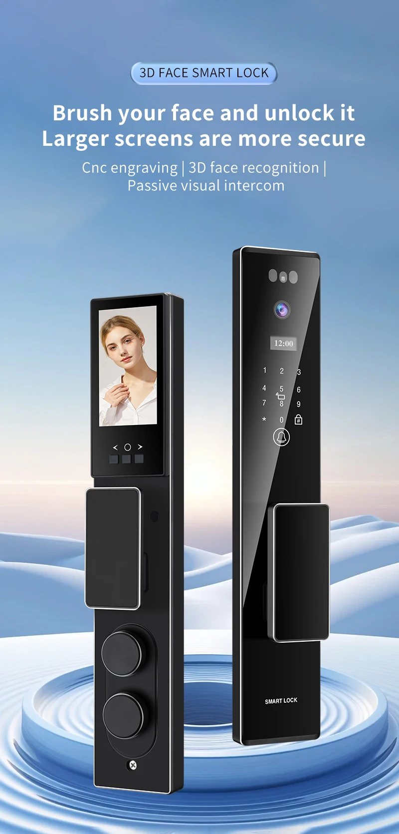 3D Face ID Video Intercom Smart Lock Tuya Wifi Cerradura Inteligente ...