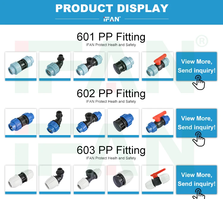 IFAN Factory Directly PP PE HDPE Compression Coupling Pipe Fitting HDPE ...