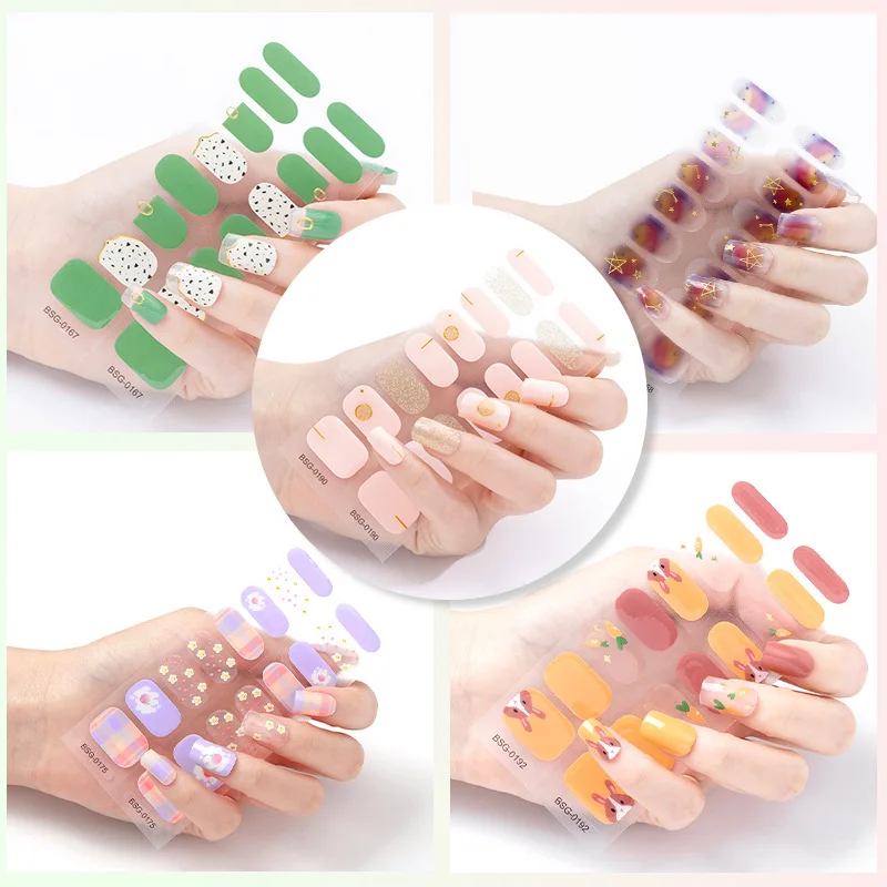 Wholesale Semi Cured Gel Nail Wraps With Sun Mini Lamp Stickers To Cure ...