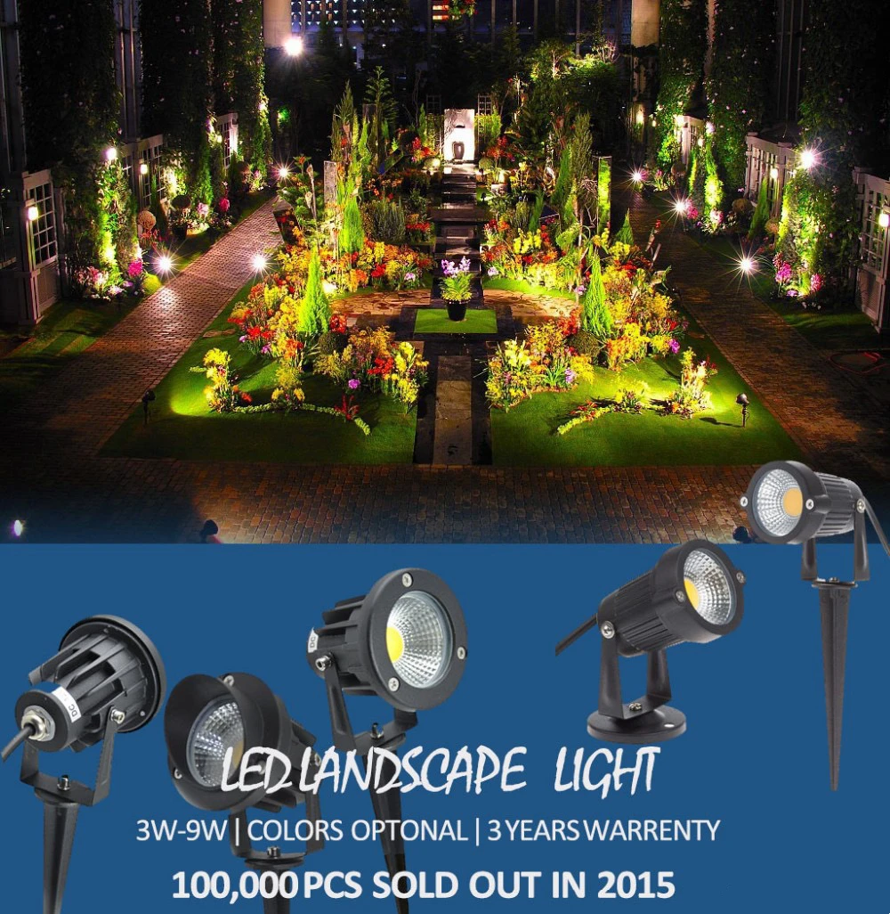 12v LED Garden Pathway Spike Spot Lights Lamp RGB Decorative Landscape ...