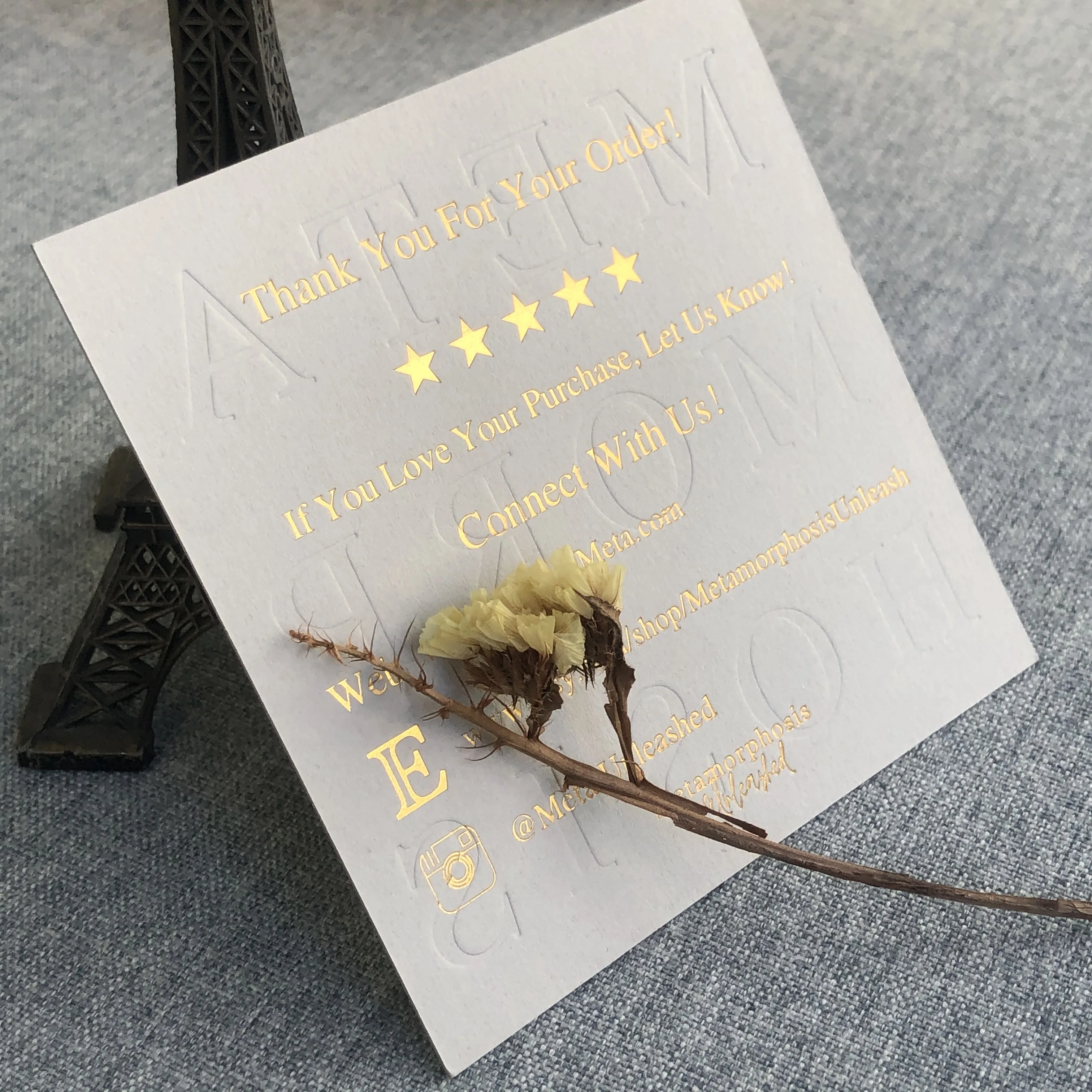 Cotton Card Postcard - Professional Colorless Gold Foil Printing for ...