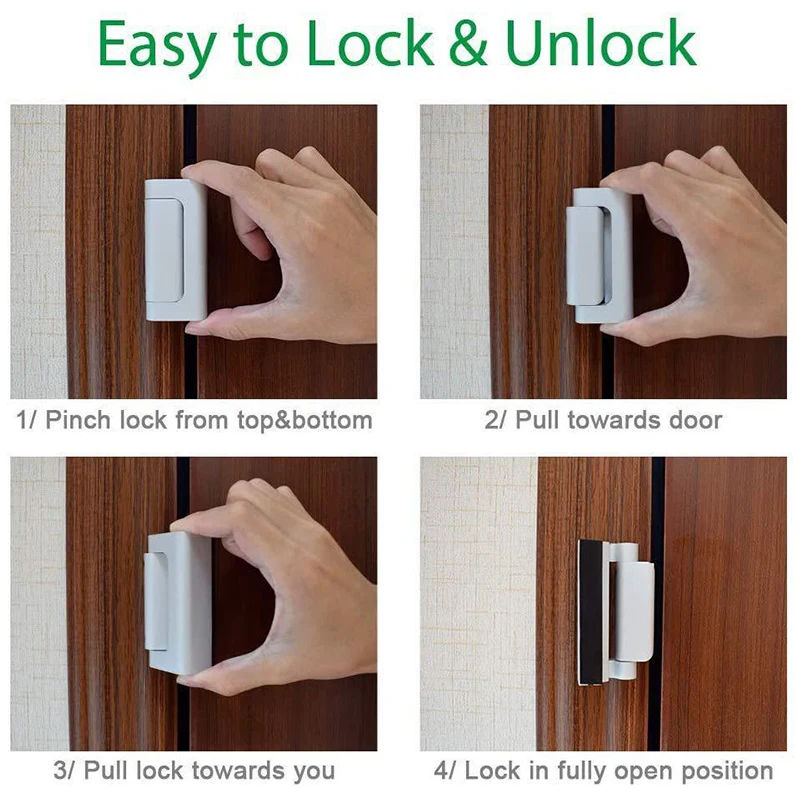 KOVOSCH Inward Swinging Door Lock - Child Proof & Secure