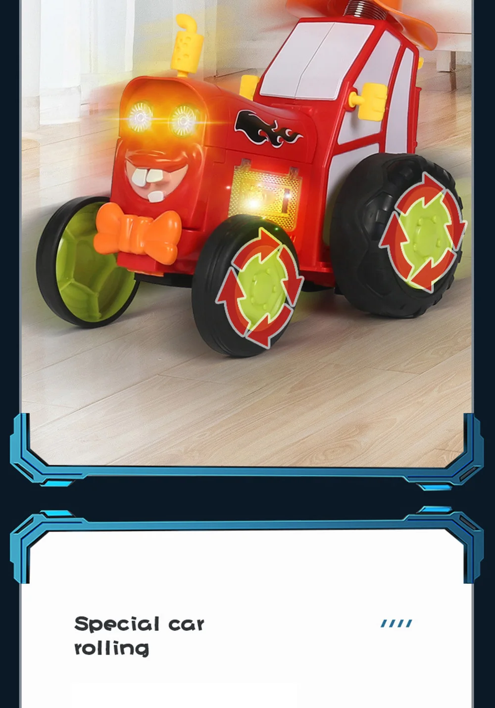 Cartoon Prank Bounce - Crazy Jumping Car Remote Control Toy