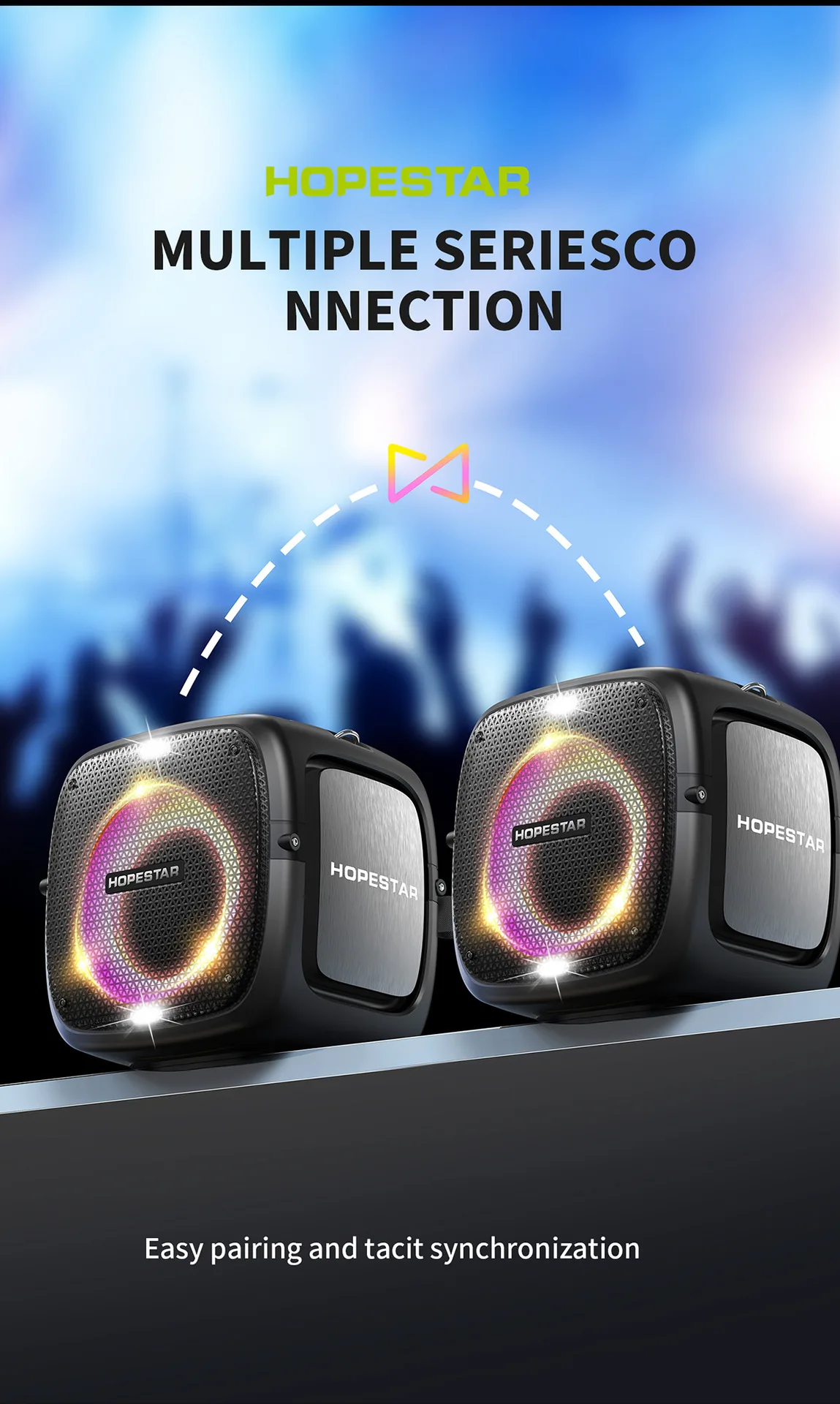 Hopestar Party One Loud Bluetooth Speaker with Dual Microphones & LED ...