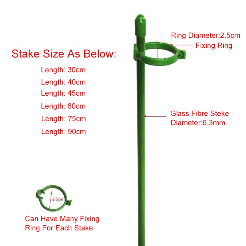 Garden Stake Pole Sticks Rod with Clips Adjustable Length Butterflies ...