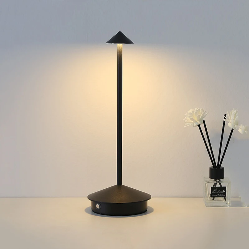 Modern Metal Triangle LED Bar Table Lamp - Touch USB Rechargeable