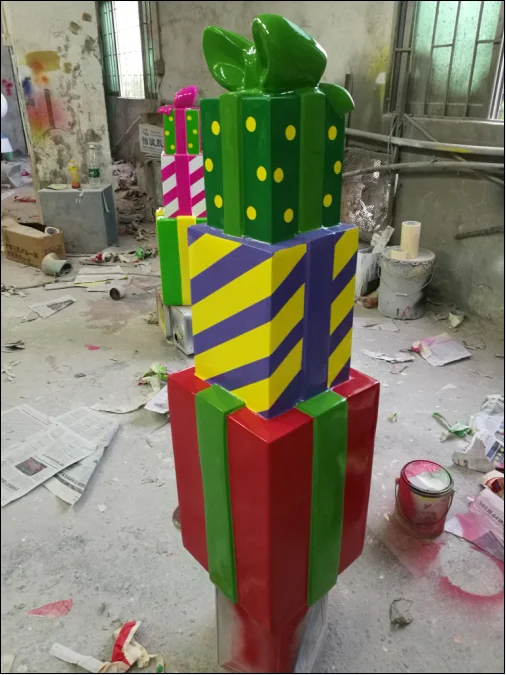 Fiberglass Christmas Decoration Gift Box| Alibaba.com