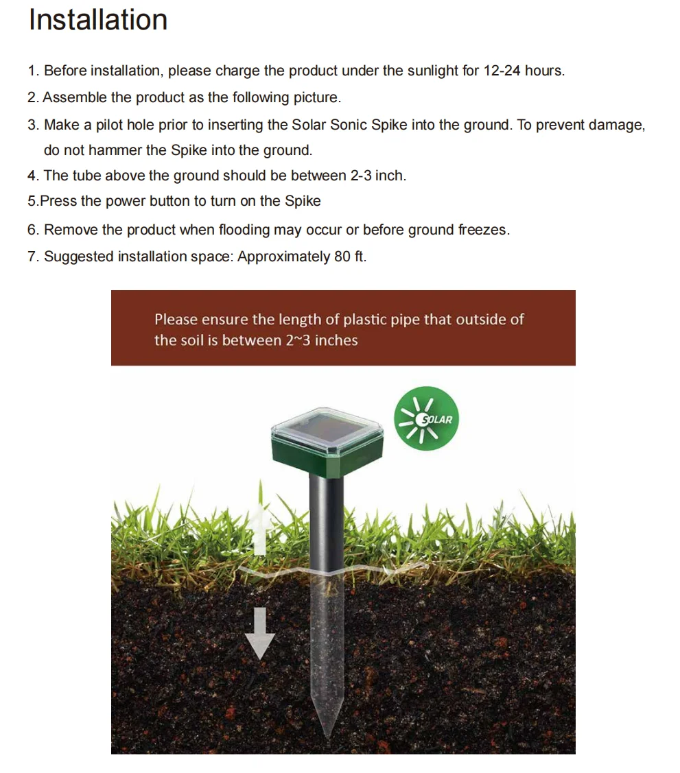 Gopher Repellent Solar Powered Mole Repellent Stakes Outdoor Repeller ...