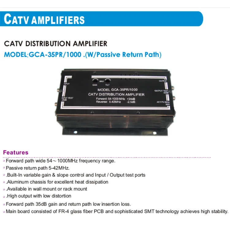 2023 New Design 32db Gain Catv Line Amplifier Wall Mount Distribution ...