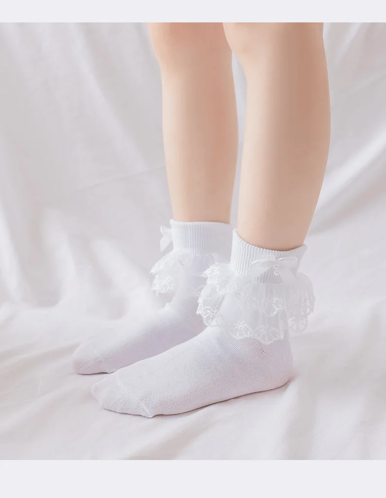 Wholesale White Lace Frilly Kid Children Toddler Baby Girls Ruffle Sock ...