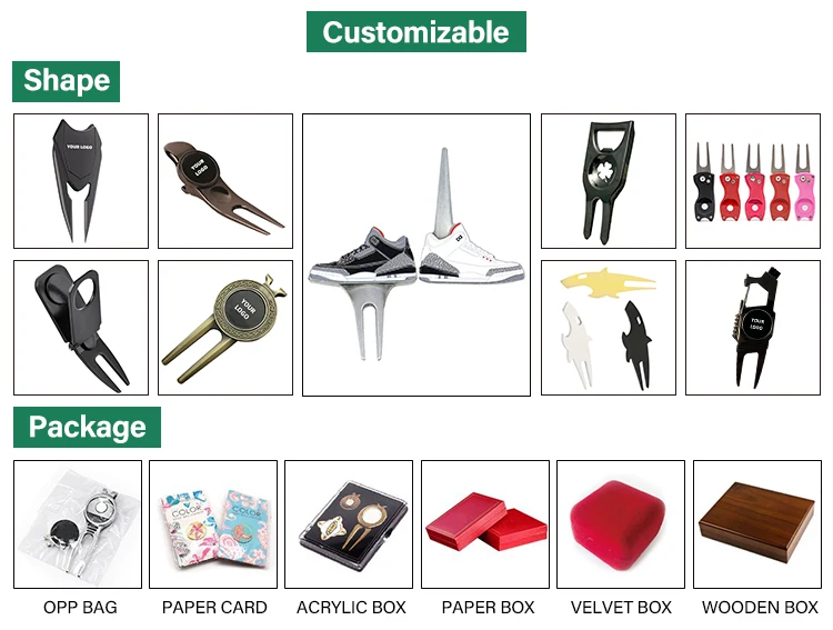 Multifunctional Custom Logo Metal Divot Repair Tool With Golf Ball ...