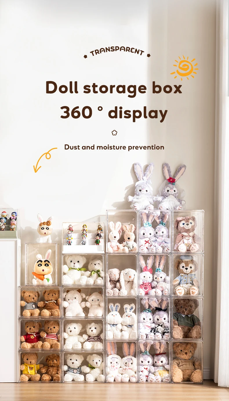 PET Plastic Display Box - Ideal for Stuffed Toy Storage