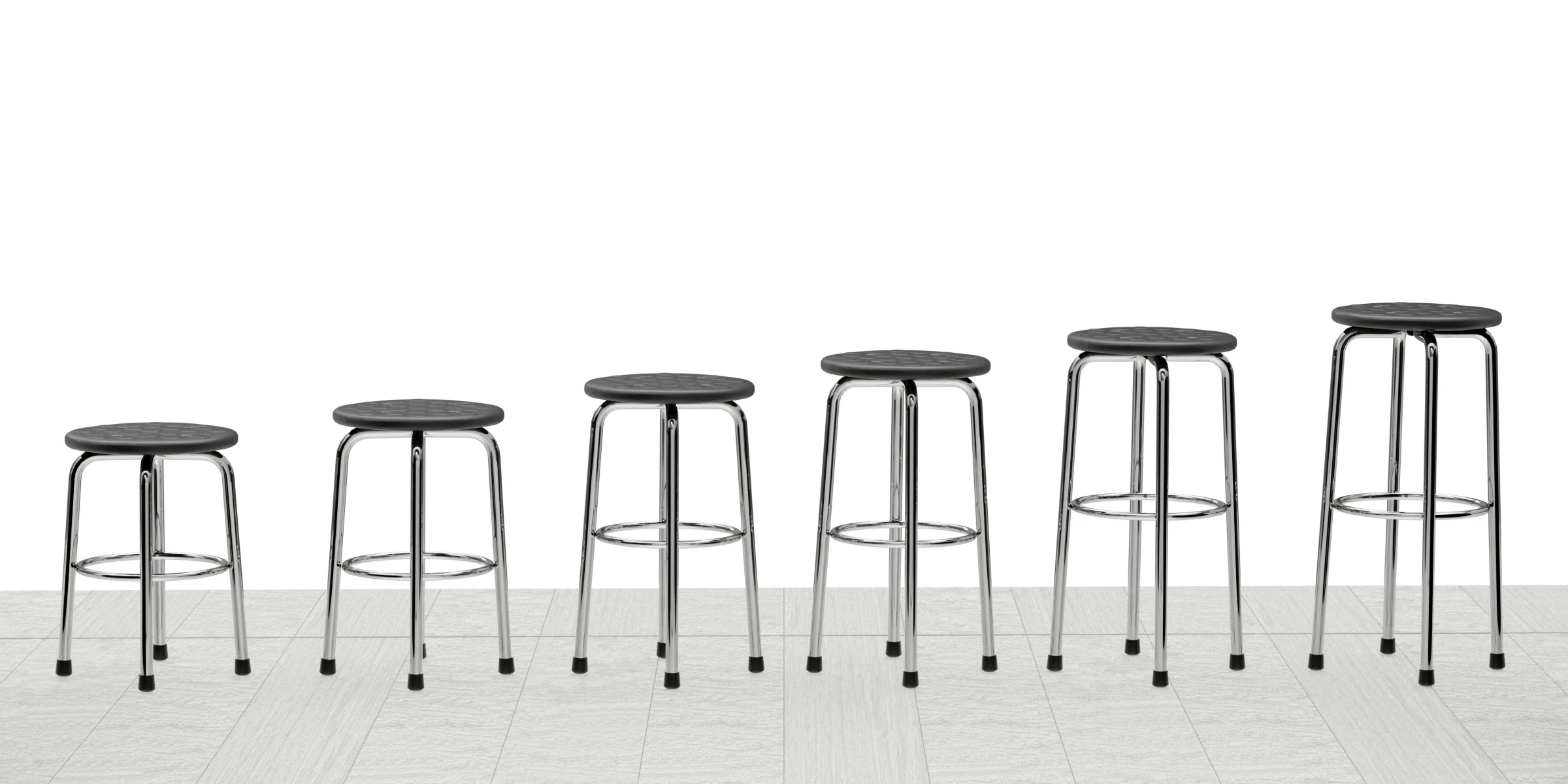 KIMZAT Industrial-Style 4-Foot Metal Stool 201/304 Stainless Steel ...