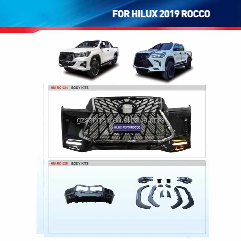 Body Kit Front Grill for toyota HILUX Rocco 2019+ Bumper Modification ...