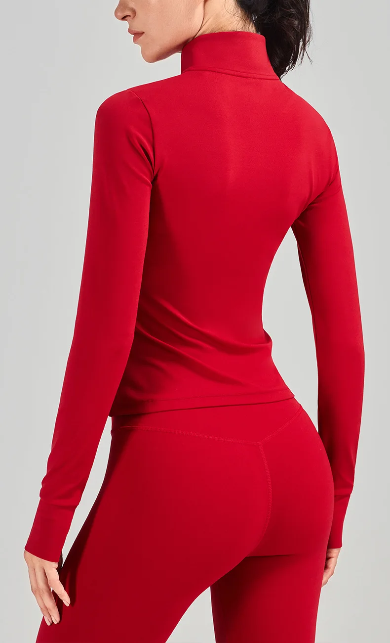 Womens Lightweight Full Zip Running Track Jacket - Yoga Sportswear