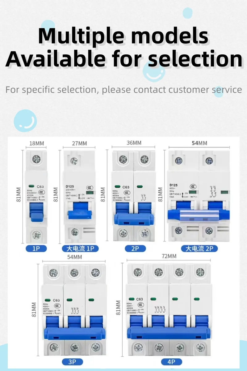 Mcb Miniature Circuit Breaker C10-125a And Motor Overload And Short Circuit Protection Air ...