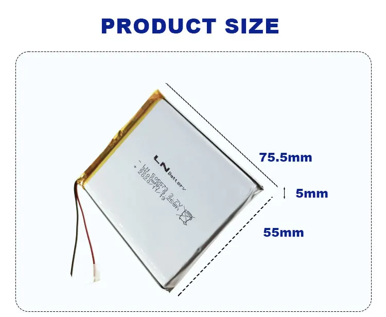 Long Cycles Life Eco-friendly Ln505573 2500mah 3.7 3.7v Battery Cell ...
