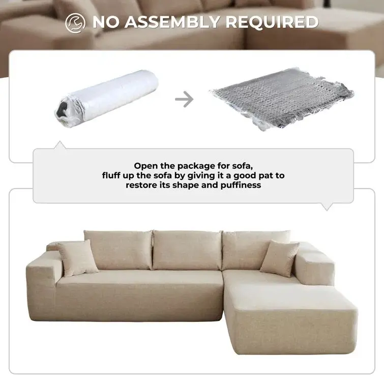 Multi Function L Shape Sofa Set Combined Vacuum Compression Furniture
