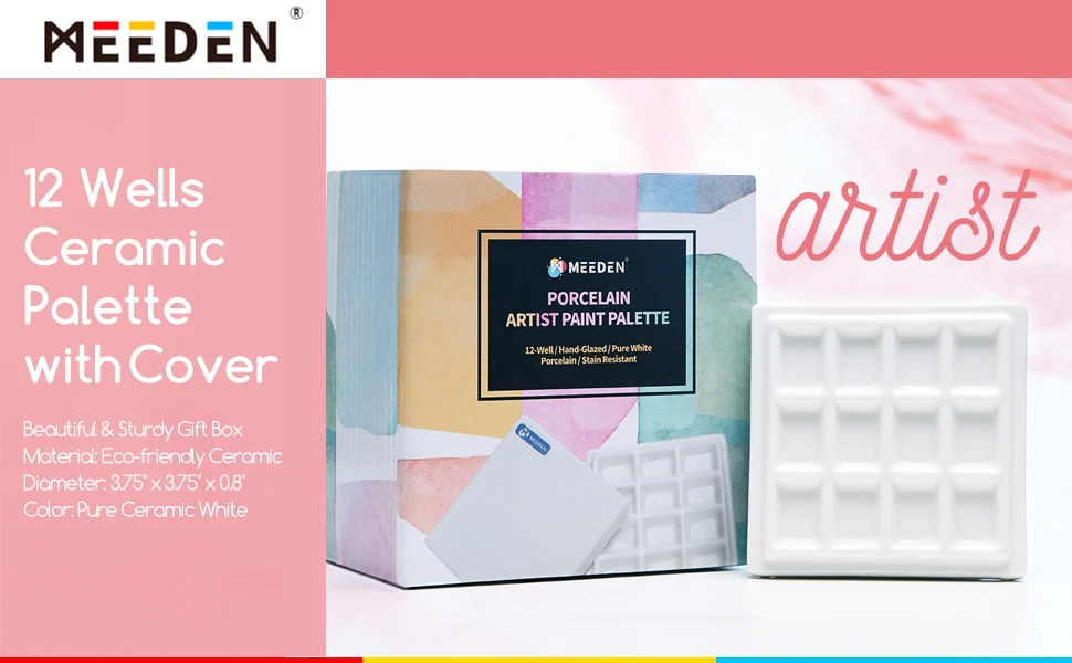 MEEDEN Porcelain Paint Palette - Premium Ceramic Mixing Tray