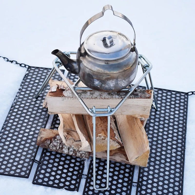 Collapsible Fire Position Folding Bonfire Rack - Stainless Steel