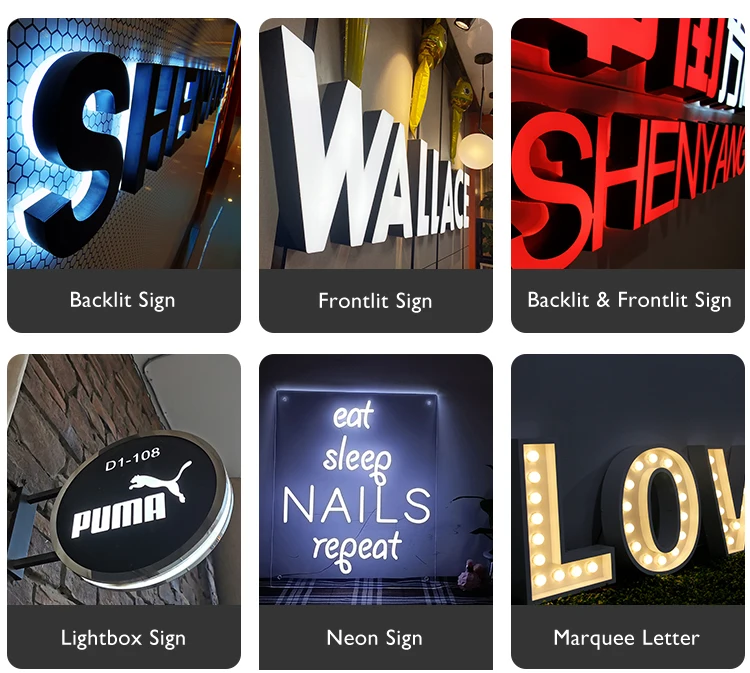 Panneau Epicerie - Custom Shop Name Sign Board LED Lights