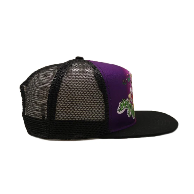 New Design Two Tone Flat Brim Snapback Mesh Hat Unisex Gender Trucker ...