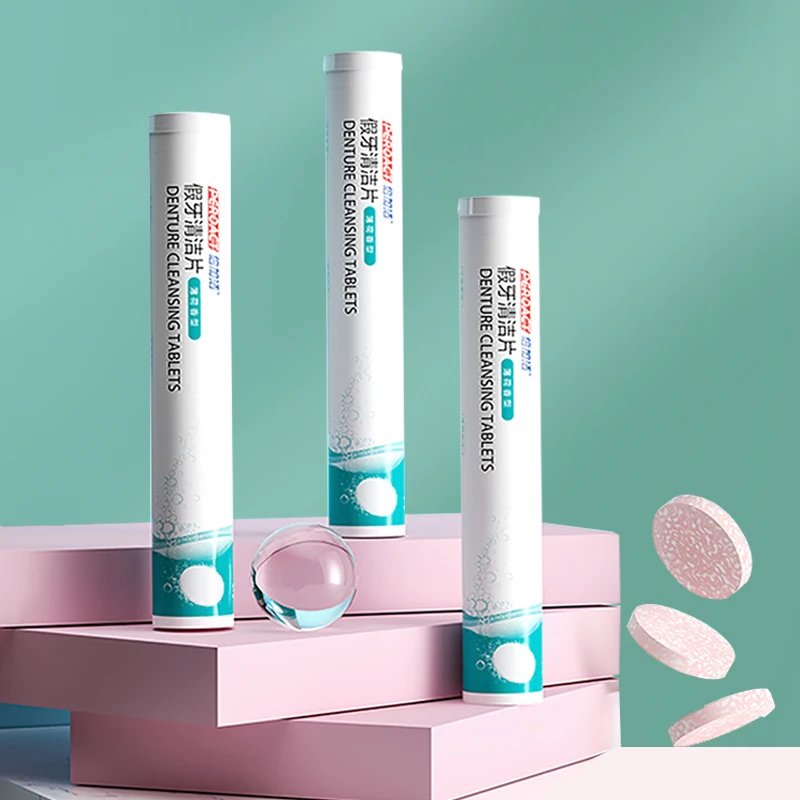 Denture Cleaning Tablets 30pcs Whitening Denture Cleansing Tablets ...